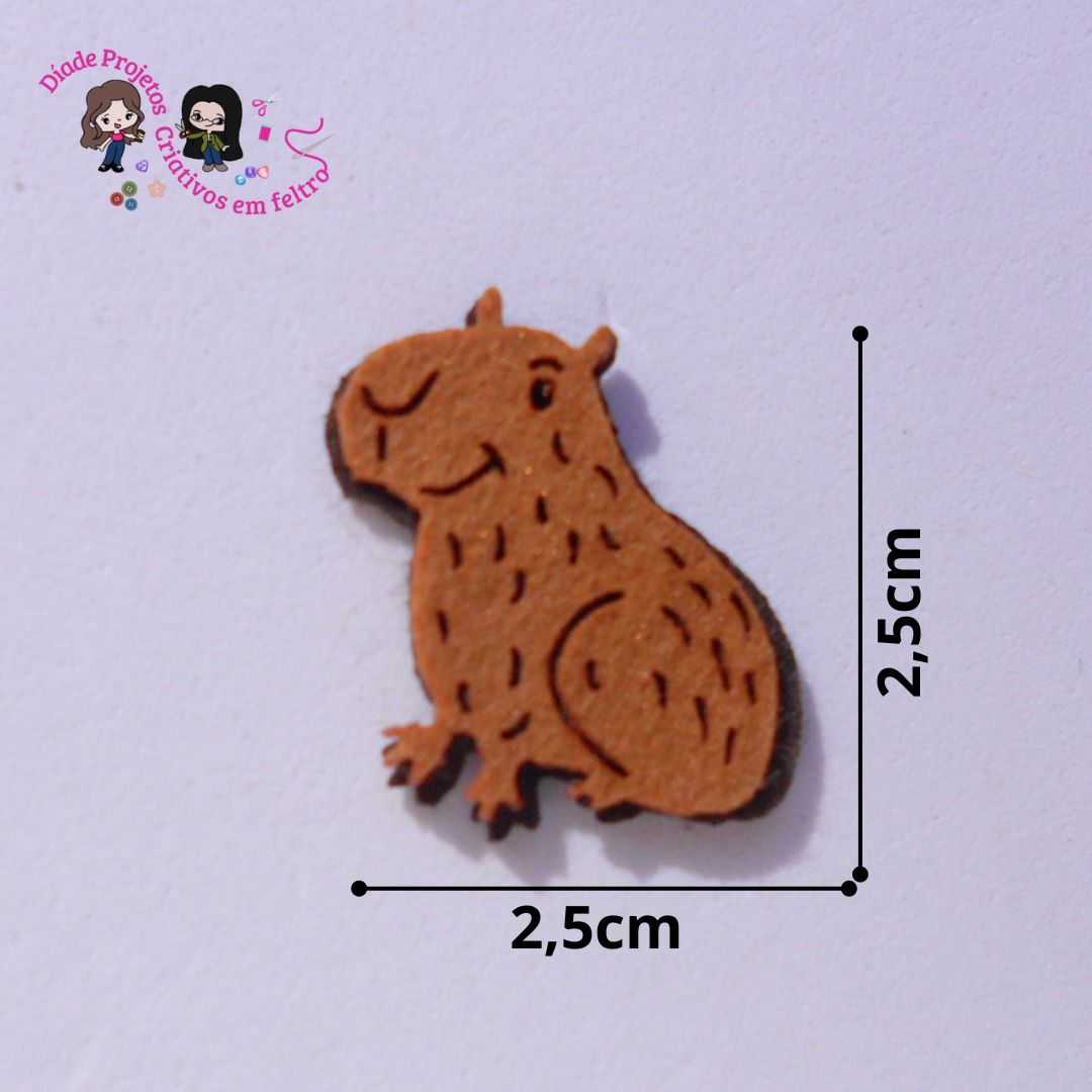 Mini Capivara de feltro modelo 02 - Díade Projetos Criativos em feltro/Loja