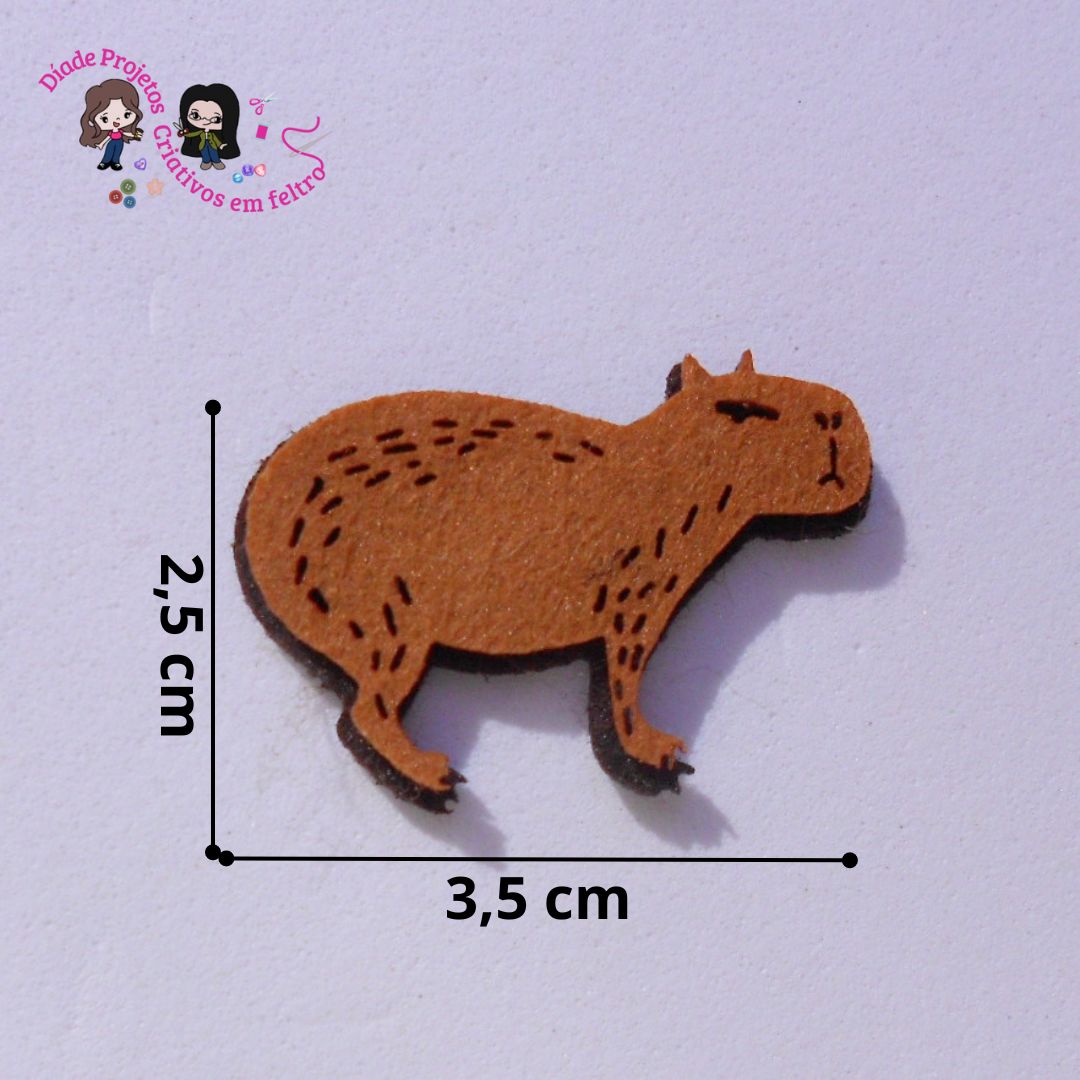 Mini Capivara de feltro modelo 01 - Díade Projetos Criativos em feltro/Loja